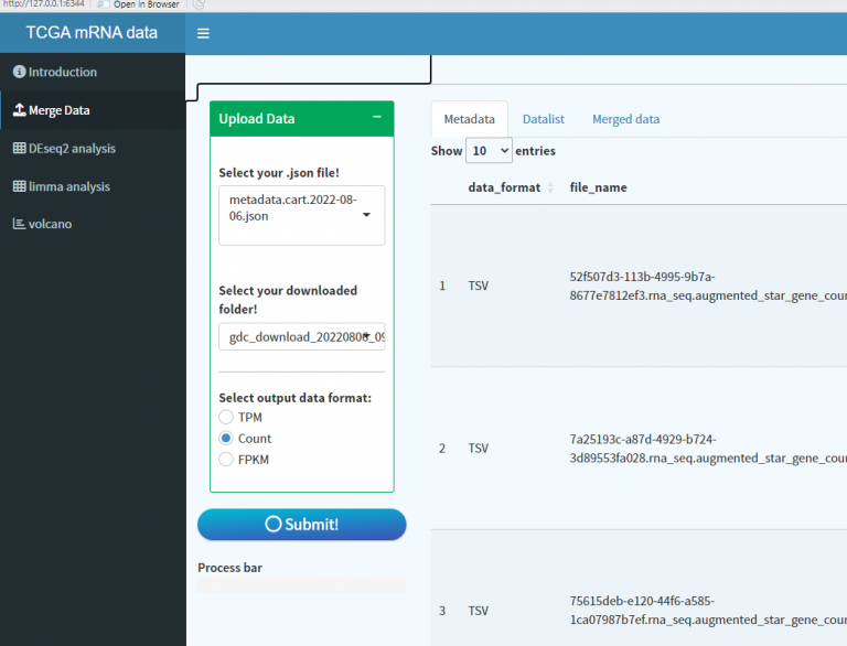 工具分享：一键TCGA转录组数据合并+基因差异表达分析+火山图绘制 – 王进的个人网站