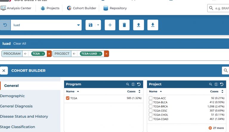 24年新版TCGA GDC data portal 2.0界面介绍及数据下载教程 – 王进的个人网站