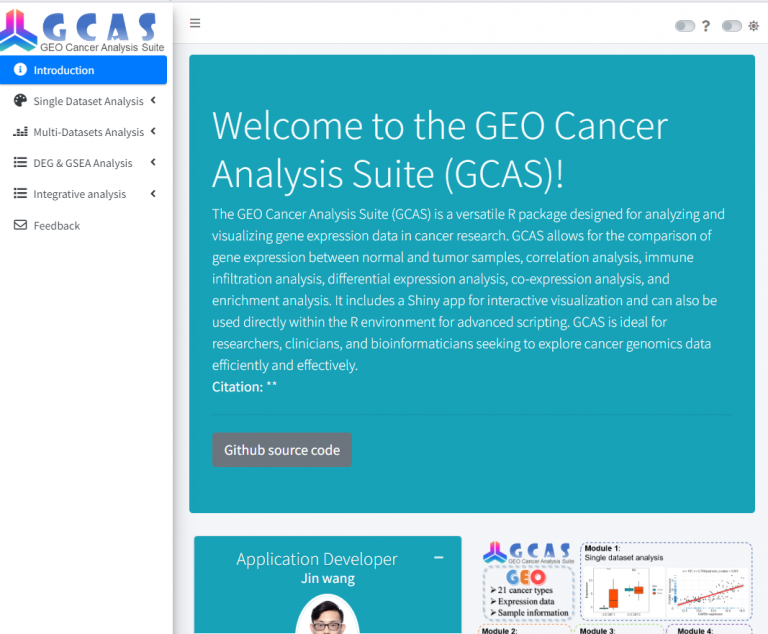 GCAS：基于GEO数据库整理的多种癌症的综合分析工具（R包/app） – 王进的个人网站